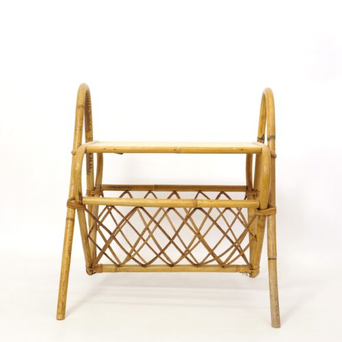 French rattan bedside table from the 1960’s-1970’s. — LampAndCo