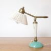 Little brass and metal lamp with a cotton shade, France, 1950s. — LampAndCo
